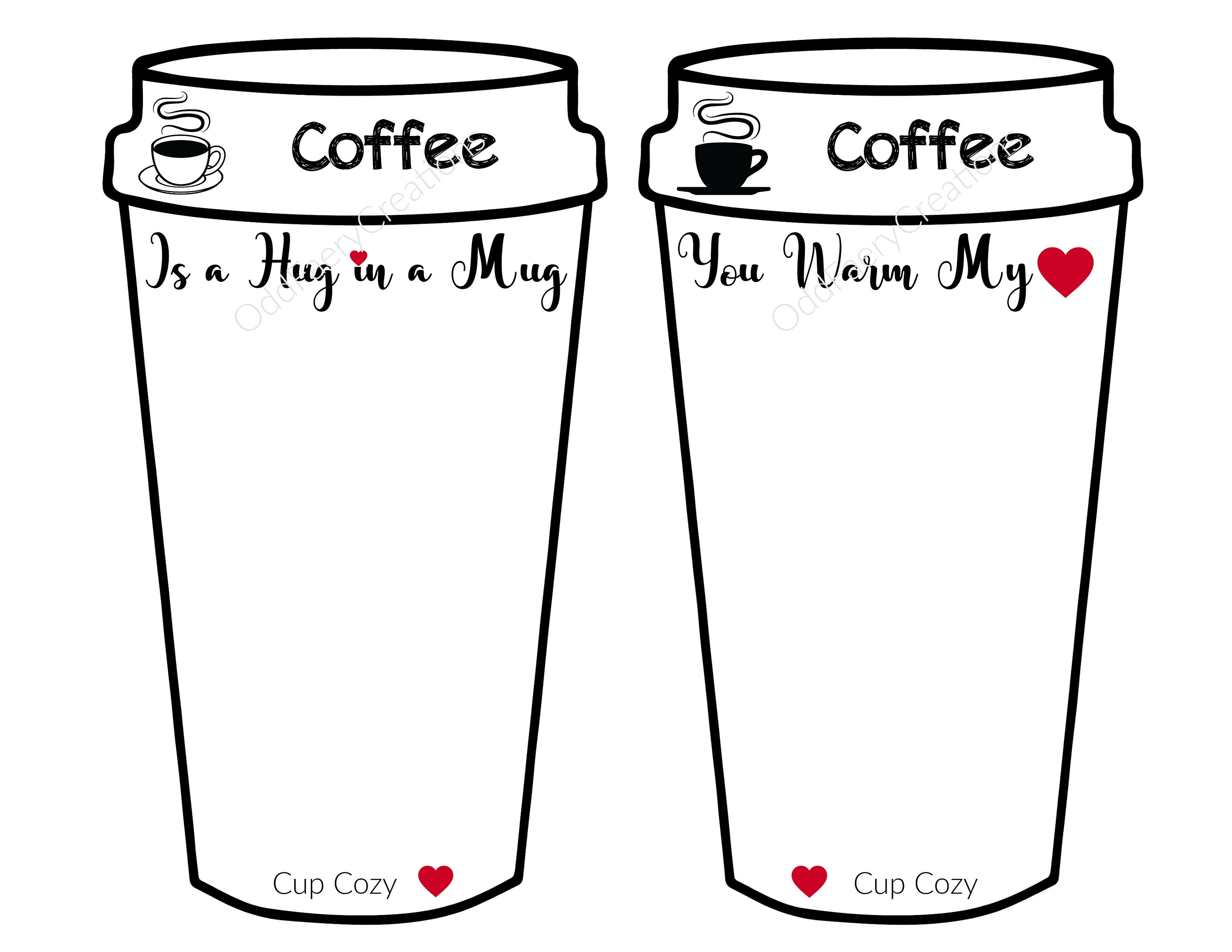 Printable Cup Cozy Display Coffee Cup Cozy Insert Card Tags and Labels ...