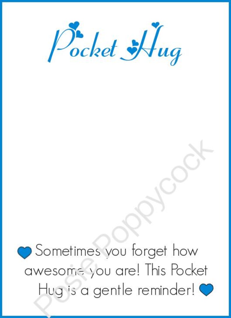 Pocket Hug Cards Printable, Pocket Hug Heart, Pocket Hug Tags, Crochet ...