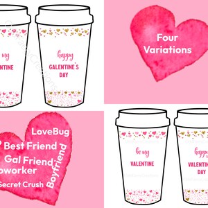 Printable Cup Cozy Template | Packaging | Valentine Crochet Coffee Cup ...