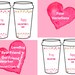 Printable Cup Cozy Template | Packaging | Valentine Crochet Coffee Cup ...