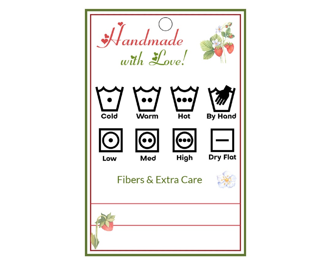 PRINTABLE Handmade Care Tags & Templates | Care Tags for Handmade ...
