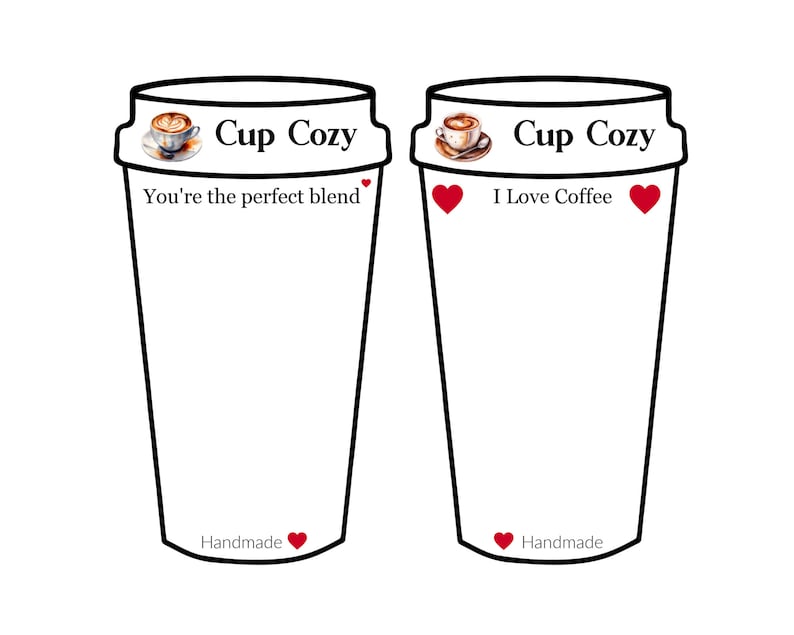 Printable Cup Cozy Template: Coffee Sleeve Display (digital-pdf) - Etsy