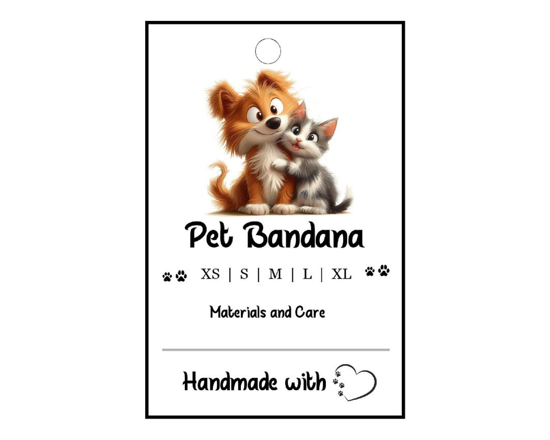 Pet Bandana Tags, Dog Bandana Tags, Cat Bandana Tags, Handmade Pet Gift ...