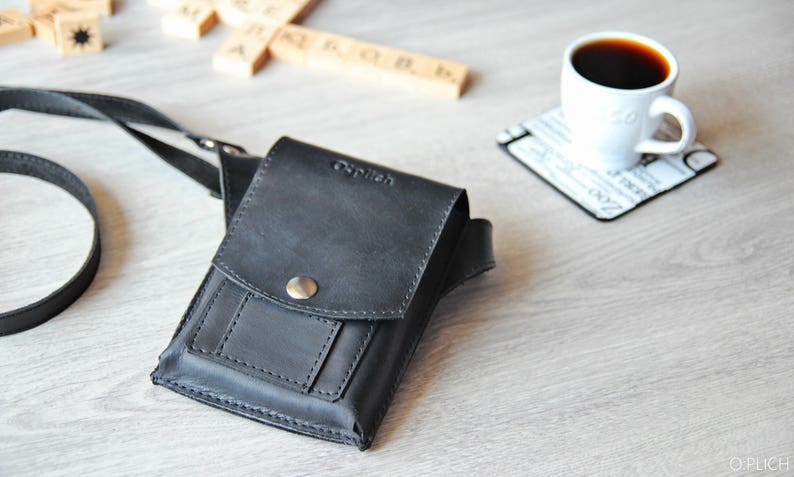 Leather Neck Wallet - Crossbody Leather Wallet-iphone / iPhone 11 Pro ...