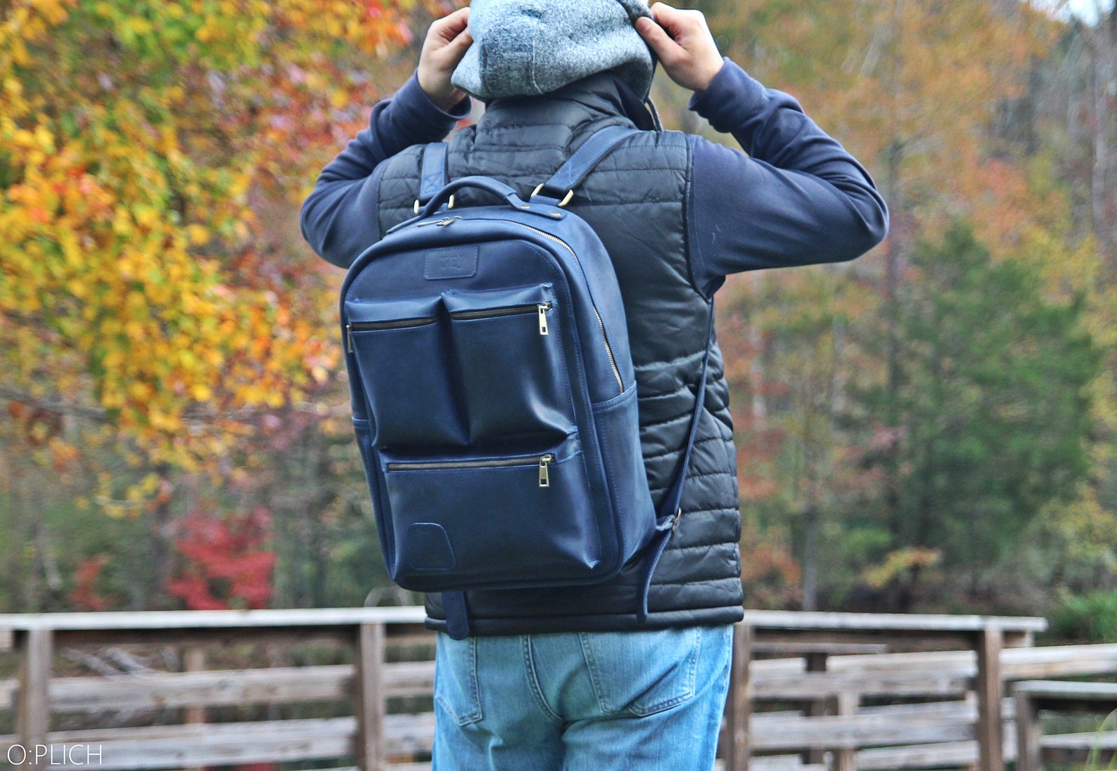 Genuine Leather Laptop Backpack for Men - Travel Backpack - Waxed ...