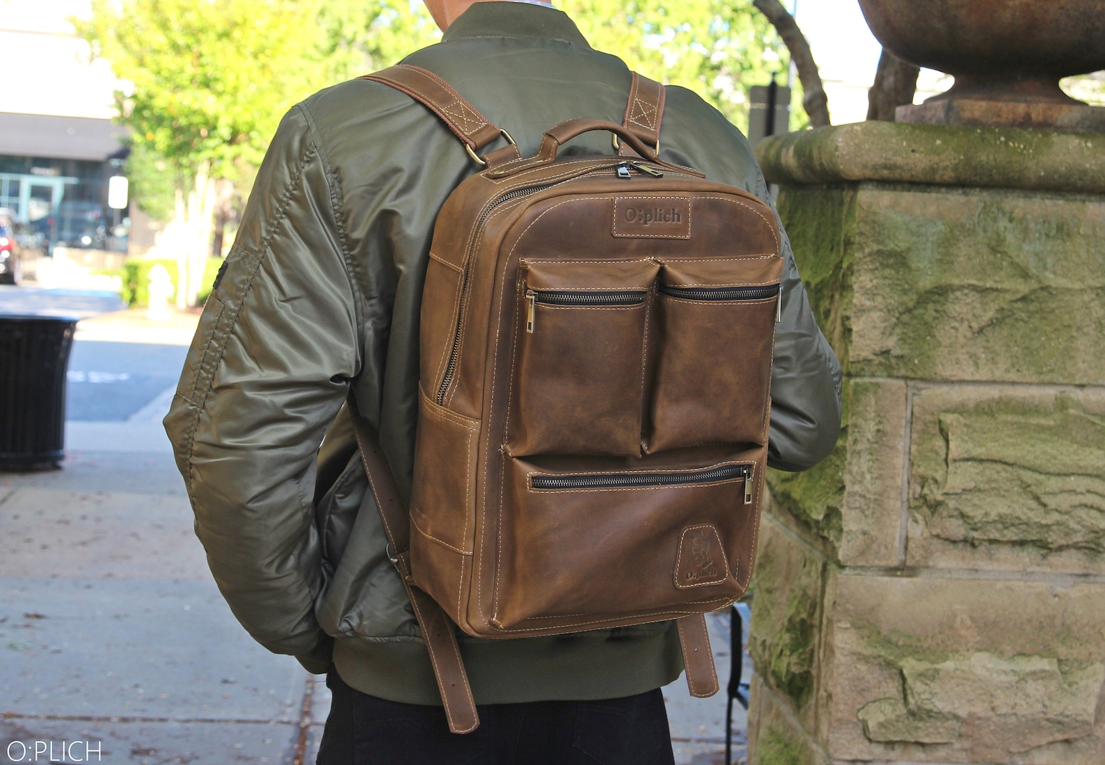 Genuine Leather Laptop Backpack for Men - Travel Backpack - Waxed ...