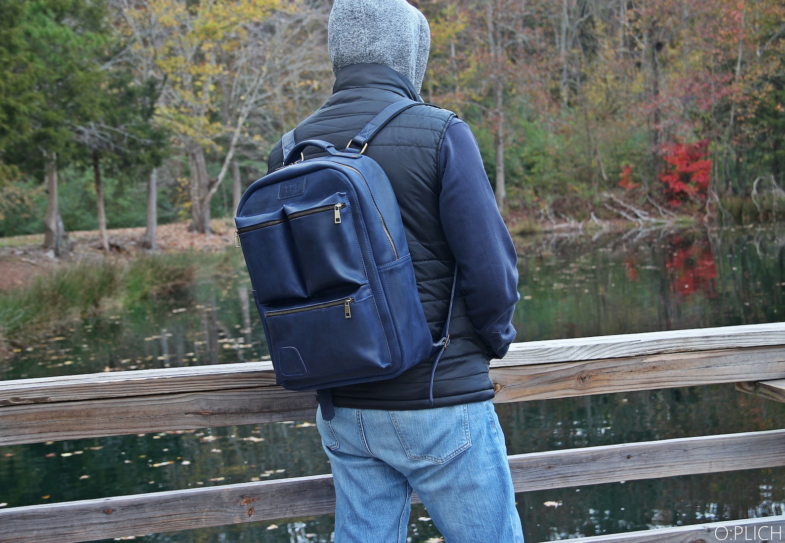 Genuine Leather Laptop Backpack for Men - Travel Backpack - Waxed ...
