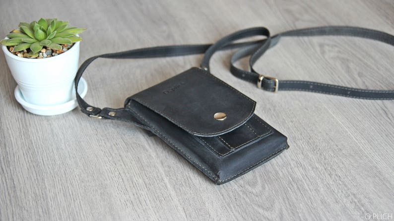 Leather Neck Wallet Crossbody Leather Wallet-iphone / Iphone | Etsy