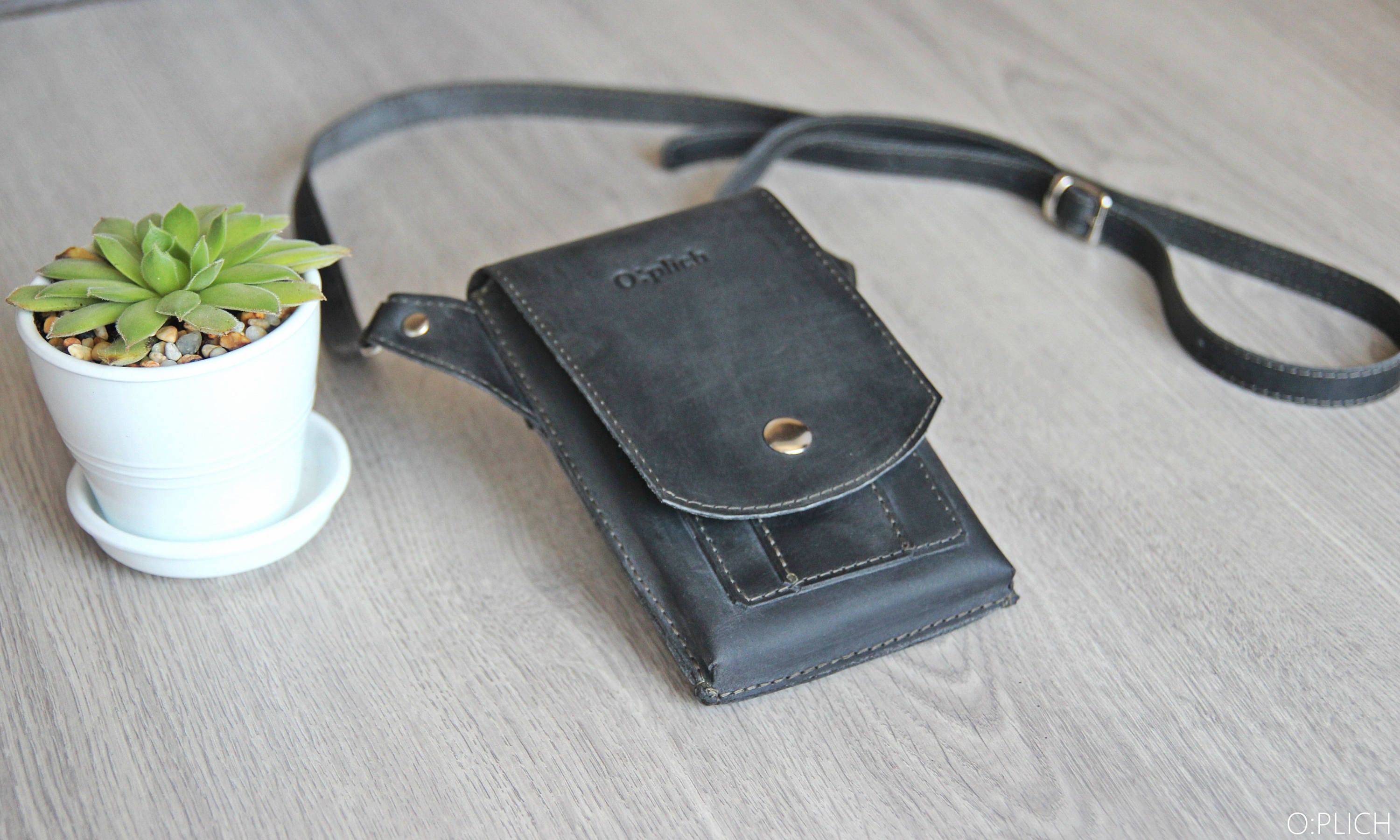 Leather Neck Wallet Crossbody Leather Wallet-iphone / Iphone | Etsy