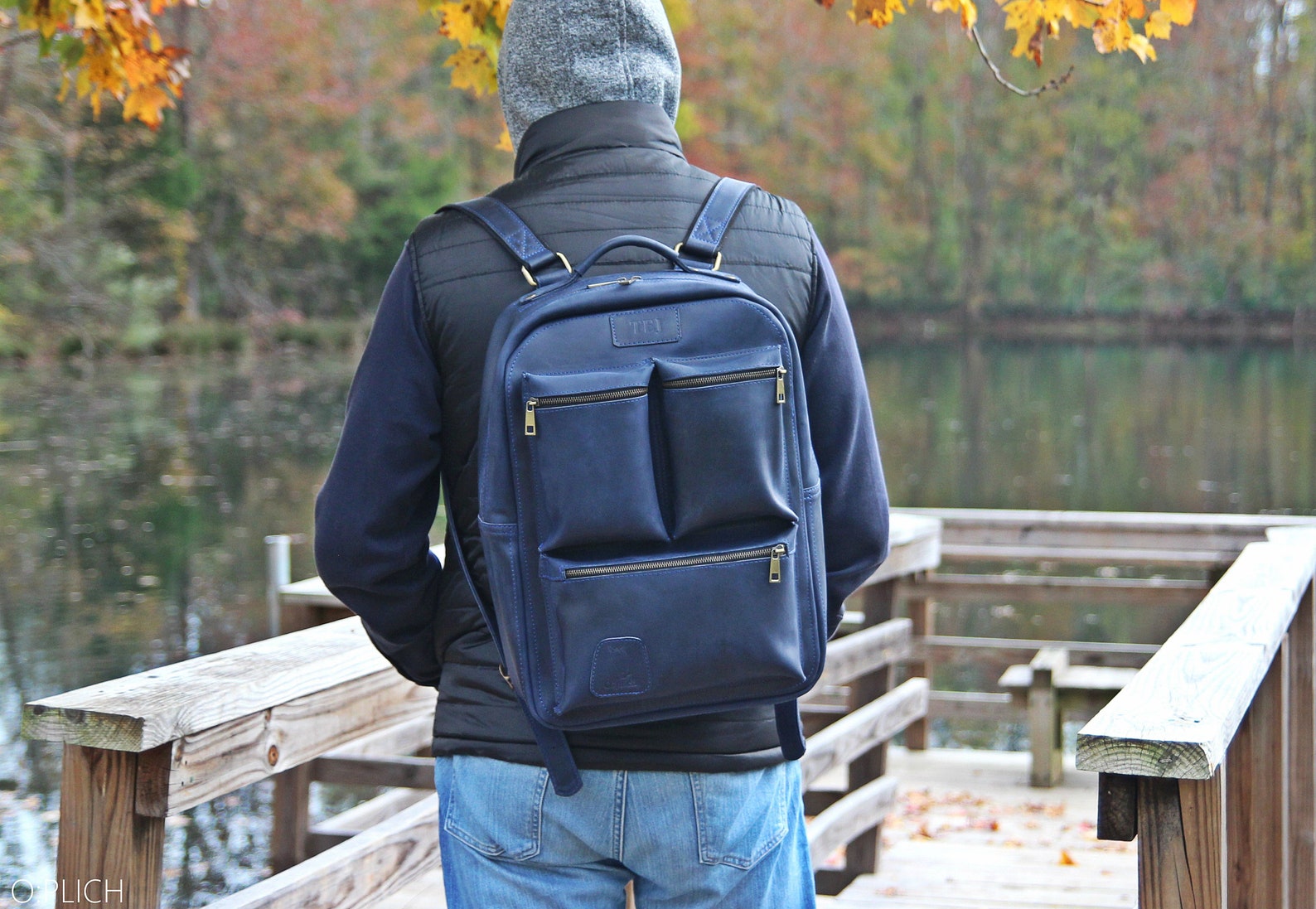 Genuine Leather Laptop Backpack for Men Travel Backpack | Etsy