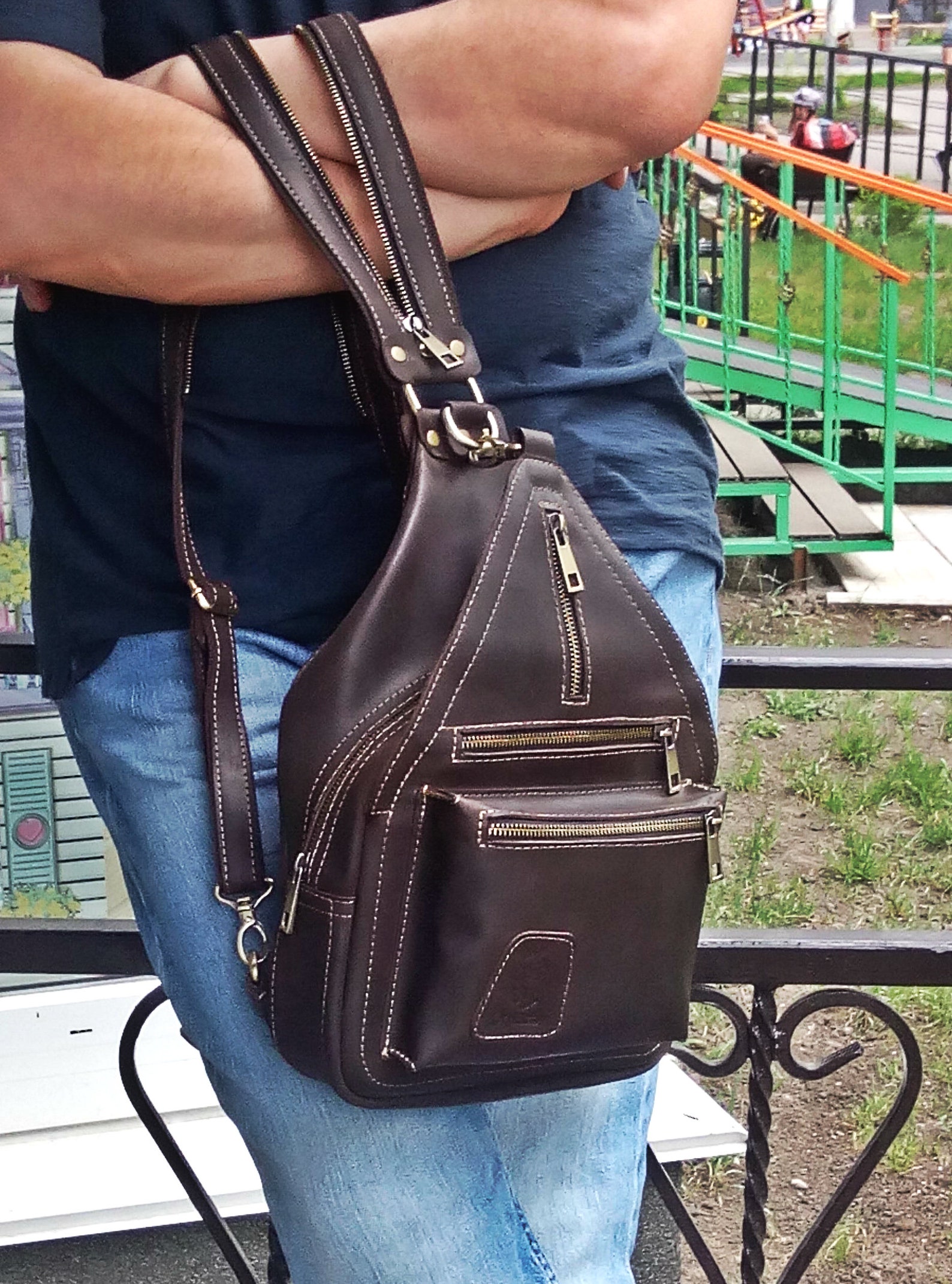 Leather Backpack - Leather Sling Bag - Crossbody Bag - Leather Rucksack ...