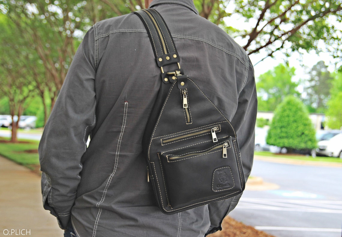 Leather Backpack Leather Sling Bag Crossbody Bag Leather - Etsy