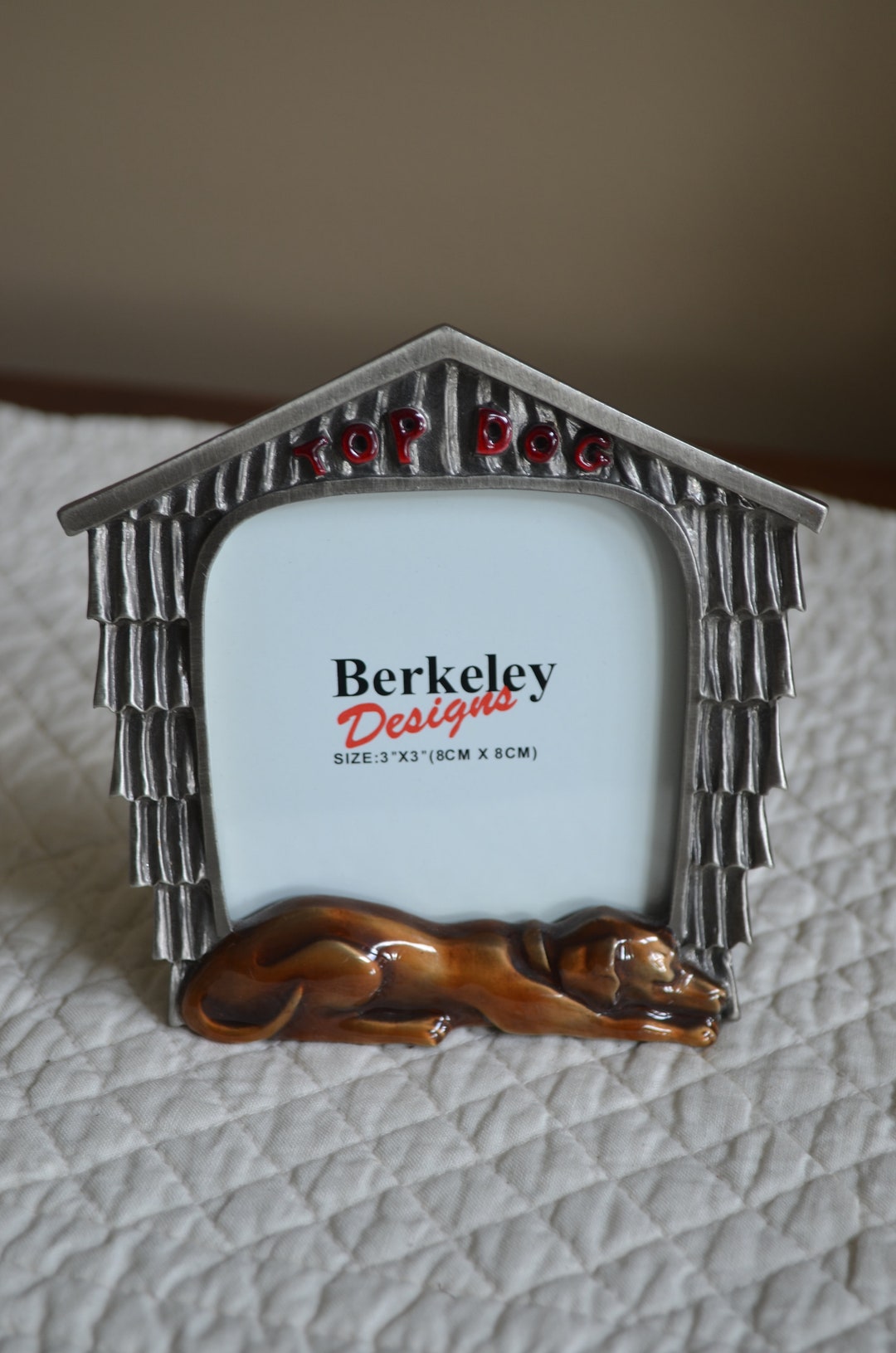 JBW Berkeley Designs Pewter Picture Frame Dog House With Enameled Dog ...