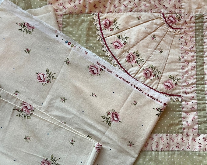 Authentic Waverly “hillside Rose” Screen Print Fabric - Etsy