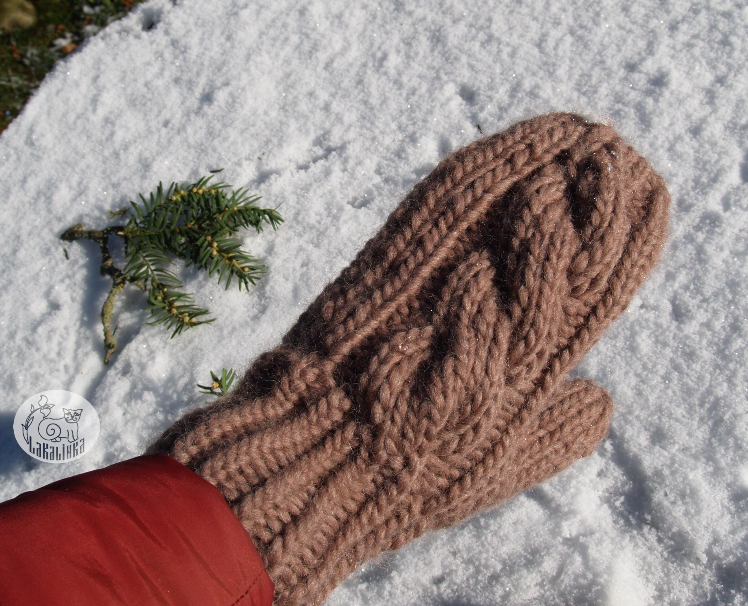 Chunky Bulky Mitten Knitting Pattern - Cable Mittens - Adult Mitten ...