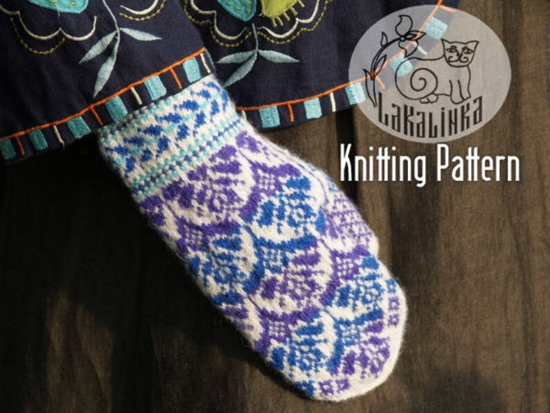 Mitten Knitting Pattern Mitten Pattern Fair-isle Pattern Women Mittens ...