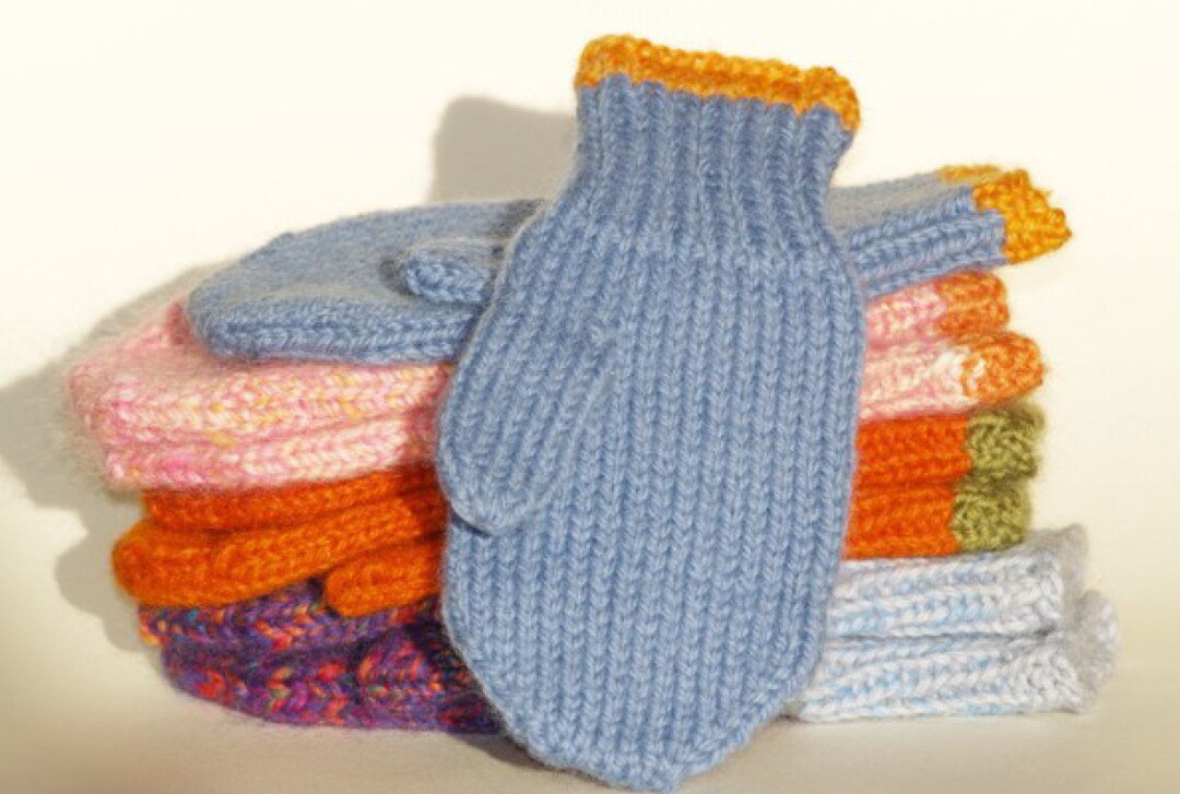 Child Mittens - Knitting Pattern- Basic Kids Mitten - Beginner Mitten ...