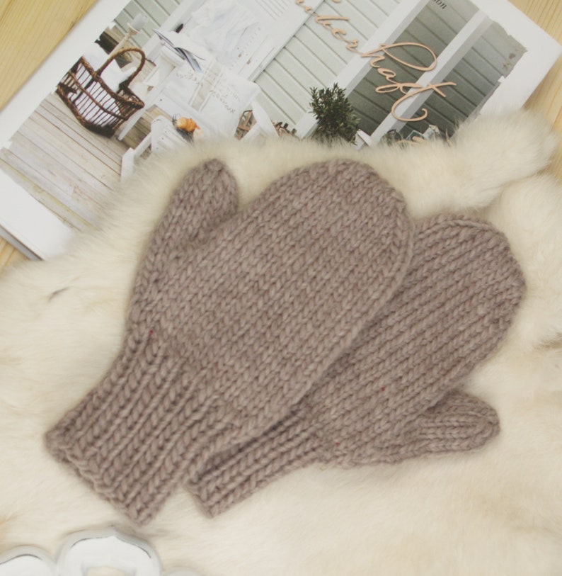 Adult Child Mitten Knitting Pattern Chunky Bulky Mitts Adult Kids Mittens Beginner Pattern Easy ...