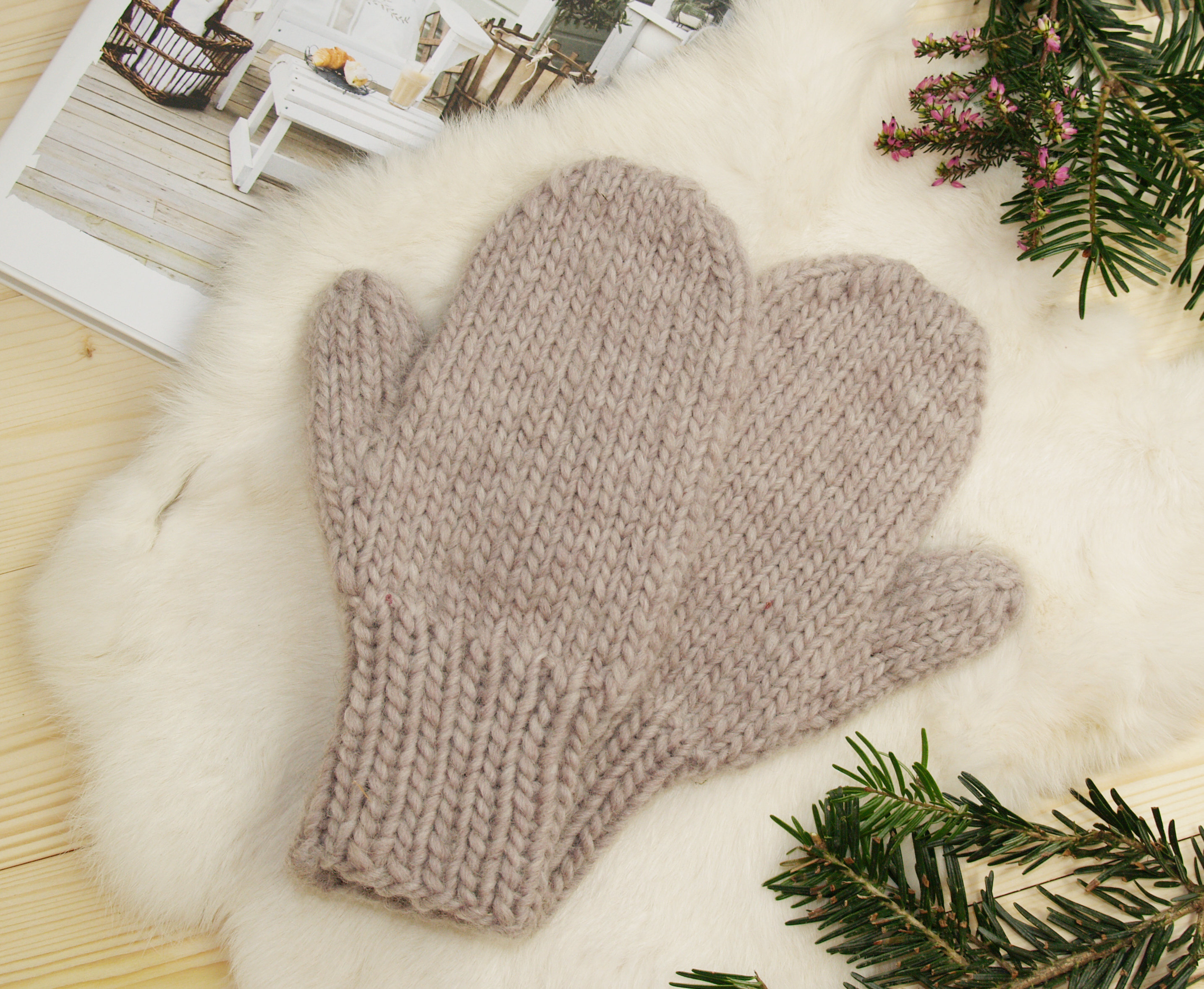 Adult Child Mitten Knitting Pattern Chunky Bulky Mitts Adult Kids ...