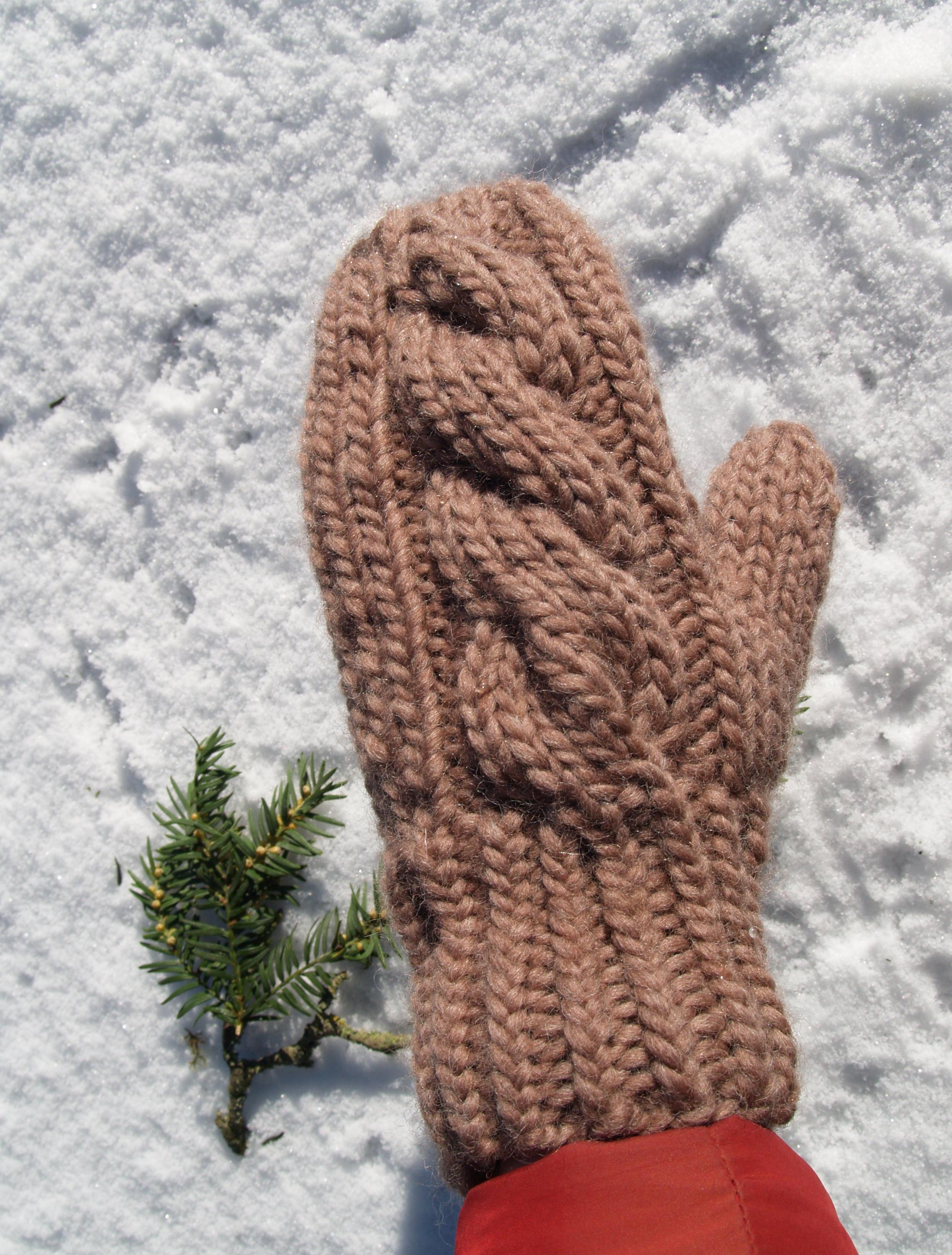 Chunky Bulky Mitten Knitting Pattern - Cable Mittens - Adult Mitten ...