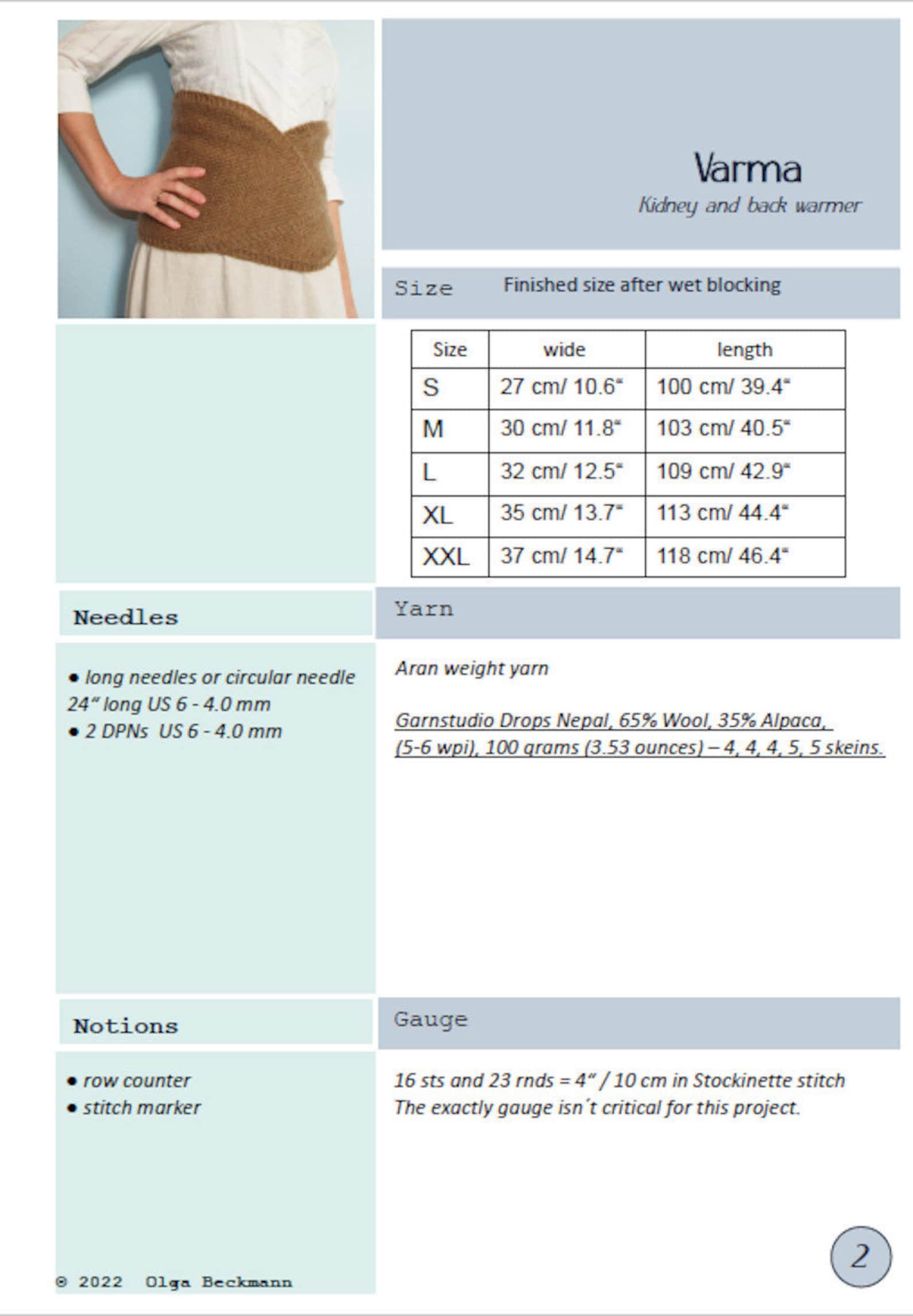 Back Kidney Warmer Knitting Pattern - Haramaki Warmer Knit Pattern ...