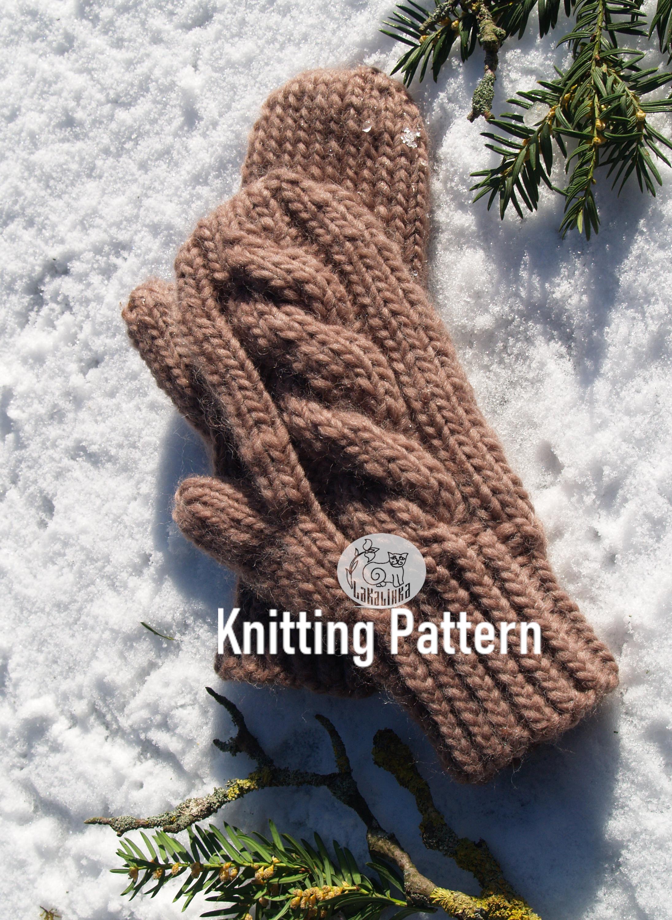 Chunky Bulky Mitten Knitting Pattern - Cable Mittens - Adult Mitten ...
