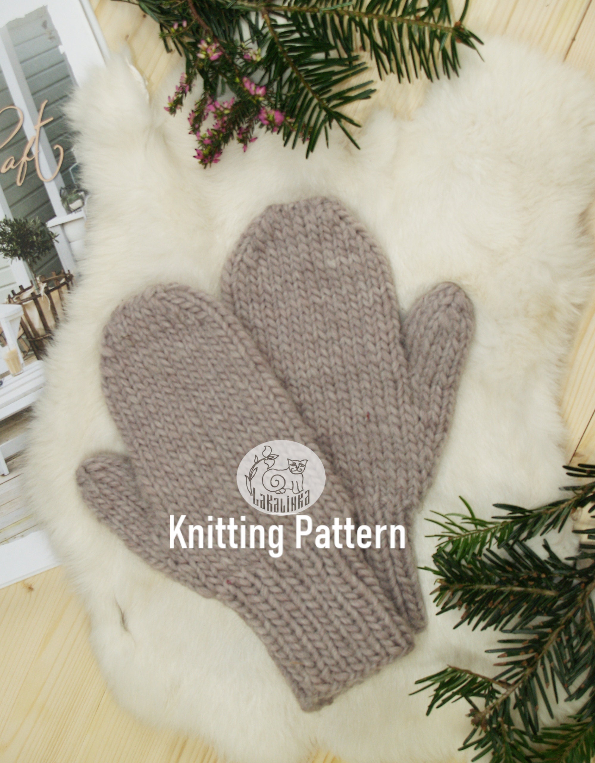Adult Child Mitten Knitting Pattern Chunky Bulky Mitts Adult Kids ...