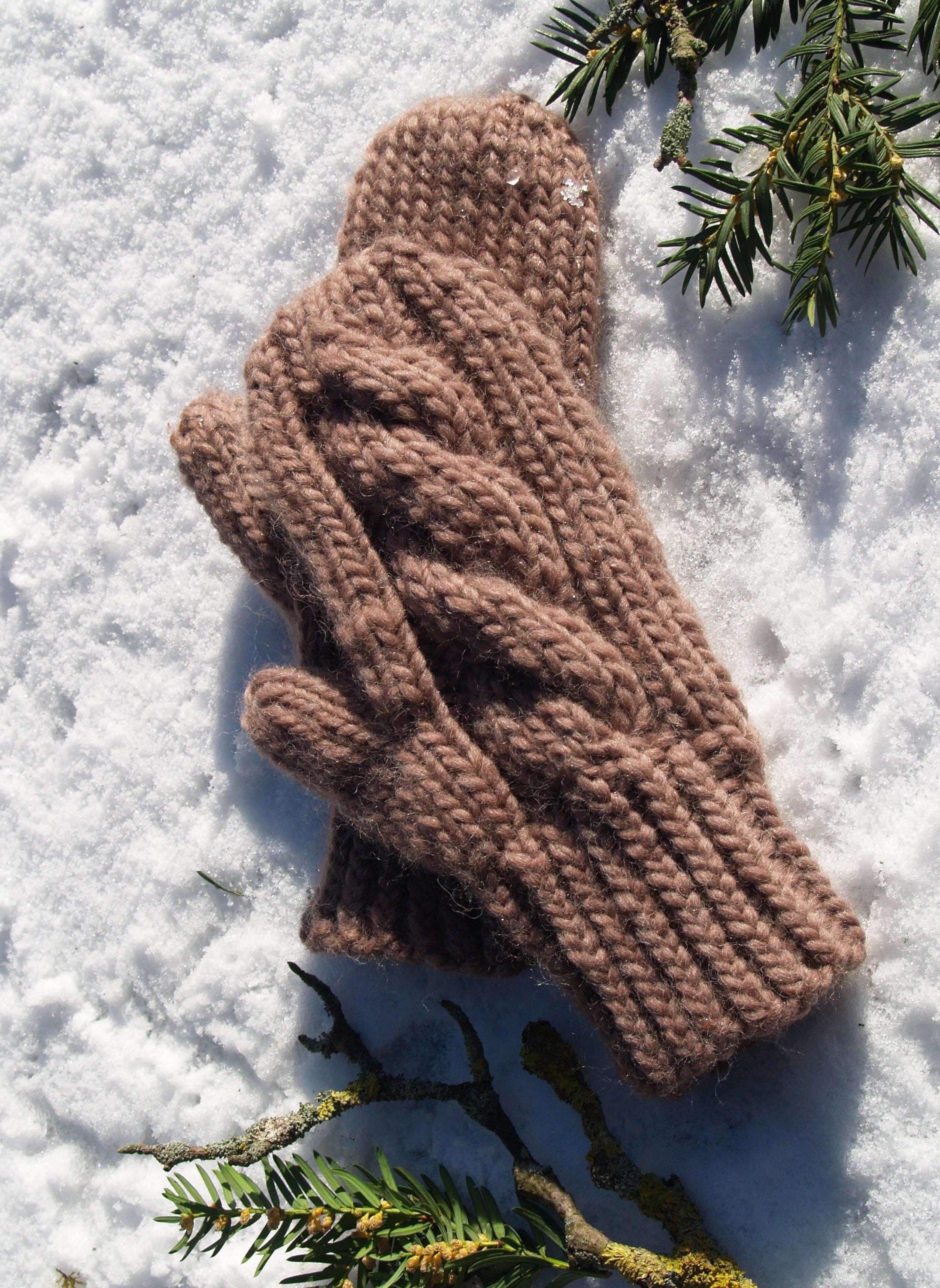 Chunky Bulky Mitten Knitting Pattern - Cable Mittens - Adult Mitten ...
