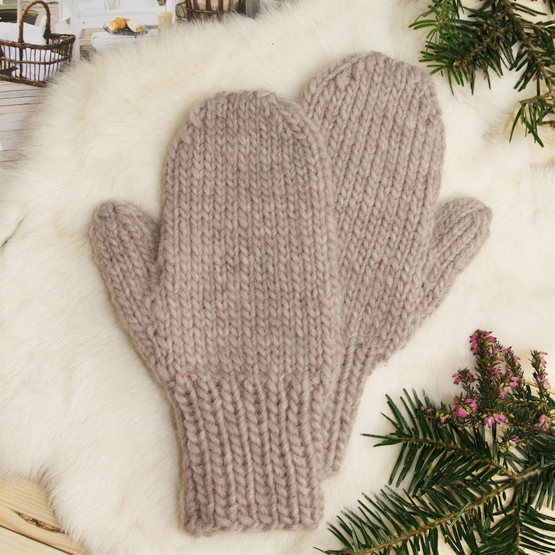 Adult Child Mitten Knitting Pattern Chunky Bulky Mitts Adult Kids Mittens Beginner Pattern Easy ...