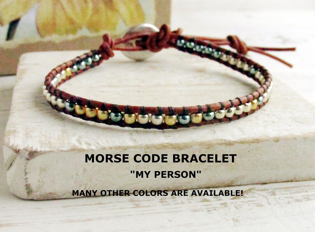MY PERSON Morse Code Bracelet for Women, Dainty Leather Wrap Bracelet ...