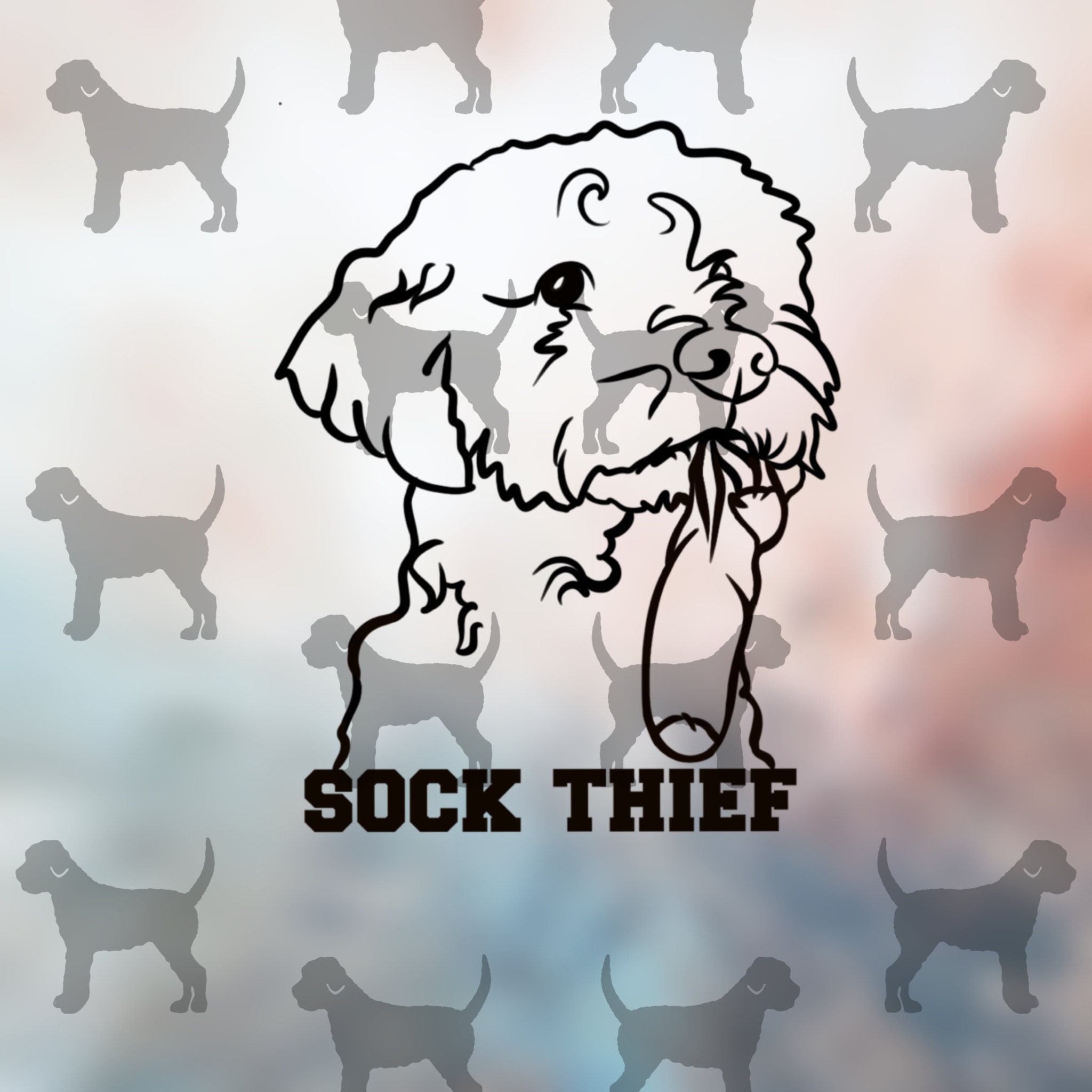 Lagotto Sock Thief Vinyl Decal - Etsy