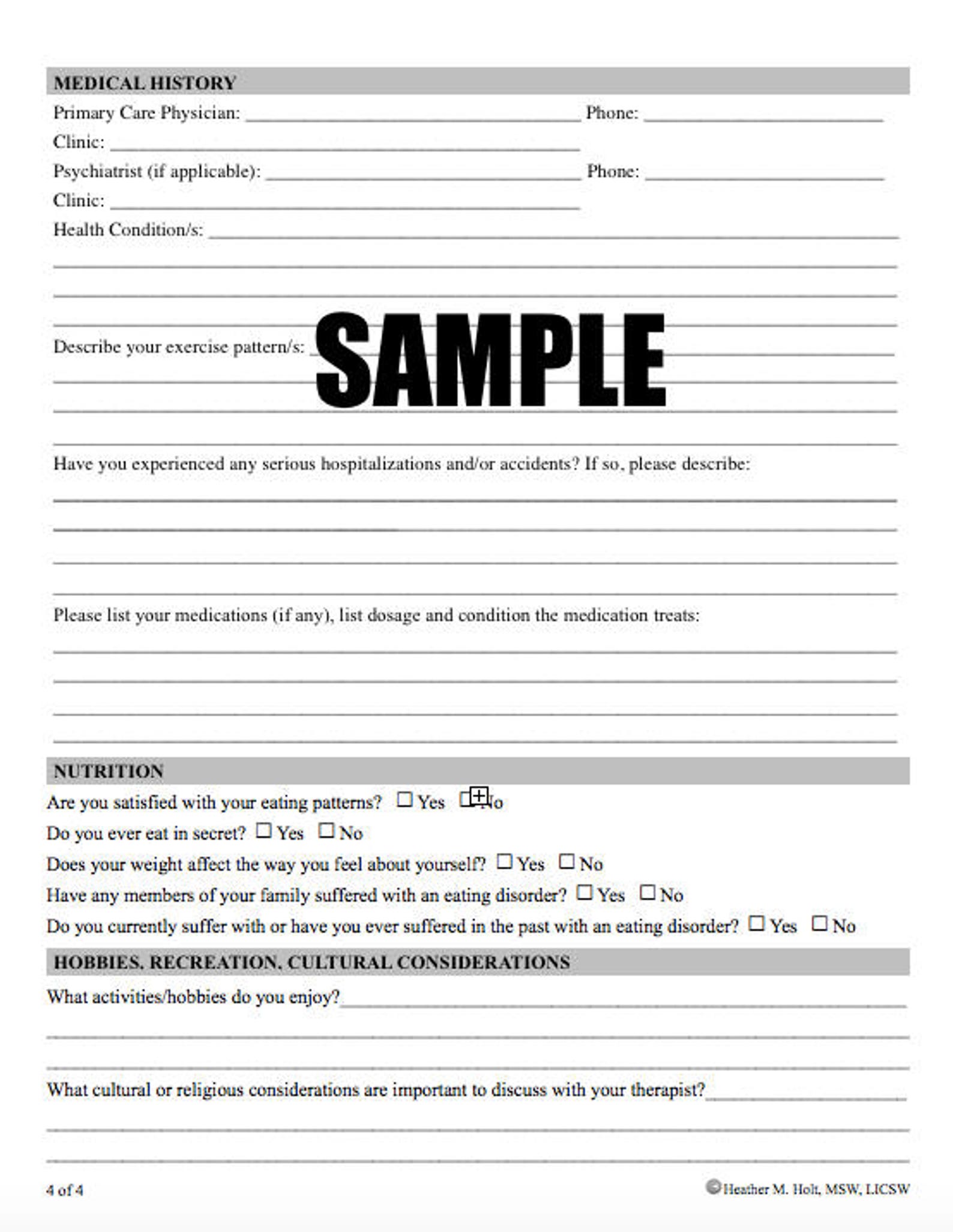 Mental Health Intake Form / Diagnostic Assessment - Etsy UK