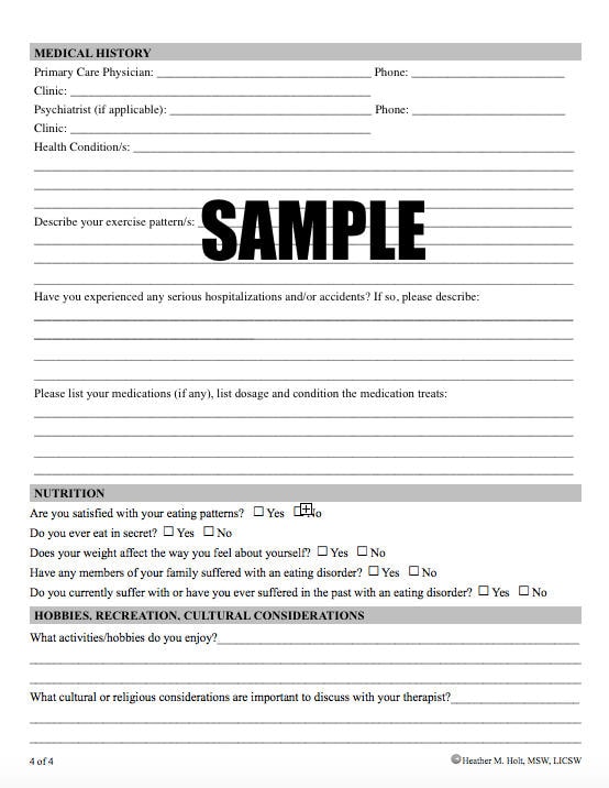 Mental Health Intake Form / Diagnostic Assessment - Etsy