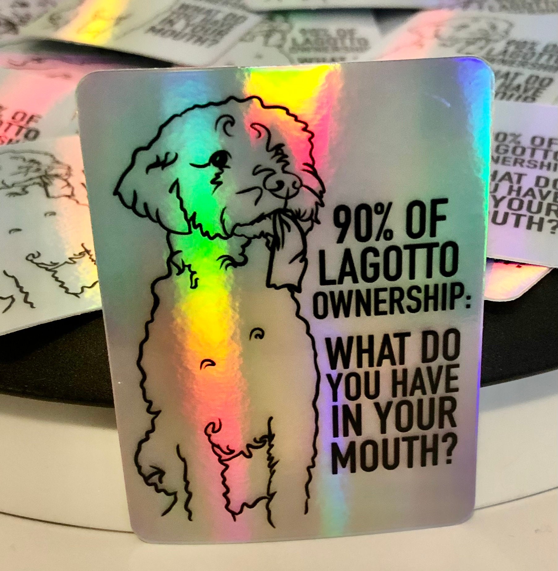 Lagotto Holographic Vinyl Sticker - Etsy