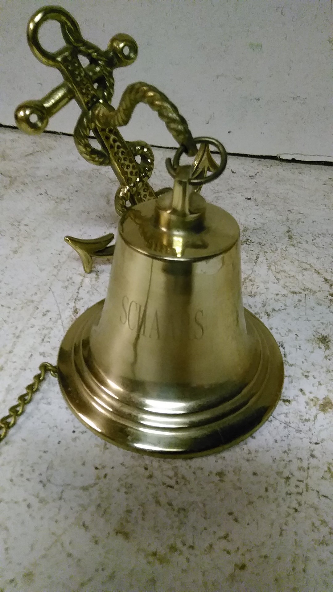 Brass Bell With Anchor Hanger - Etsy