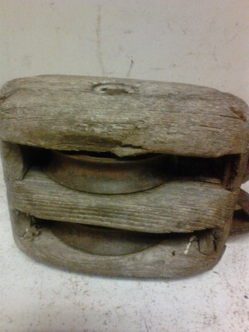 Double wooden pulley | Etsy