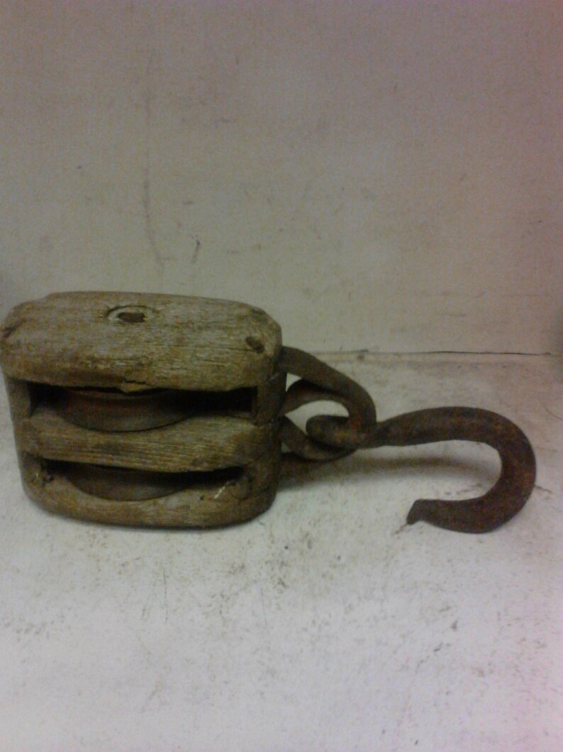 Double wooden pulley | Etsy