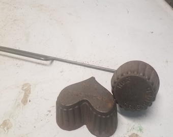 Griswold Patty Molds Set Original Box Cast Iron Rosettes Iron Molds and ...