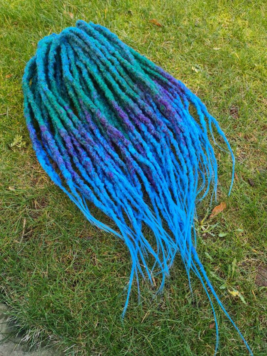 Blue & Green Synthetic Dreads / DE Dread Extensions Crochet - Etsy