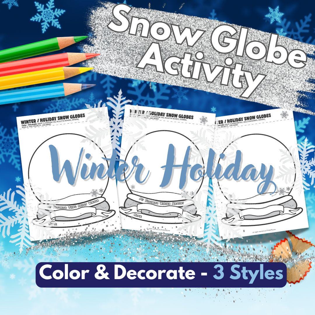 Snow Globe Activity Draw a Scene, Color, and Decorate - Etsy
