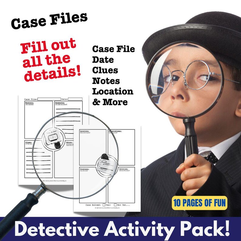 Detective Activity Pack- Forms, Notes, Prompts, and More for Solving ...