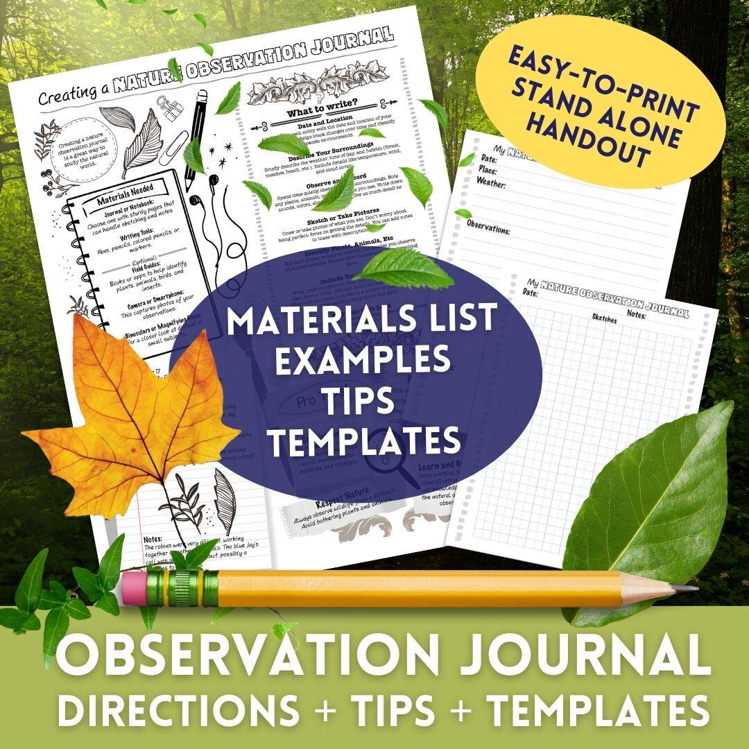 Observation Journal Directions Tips Templates - Etsy