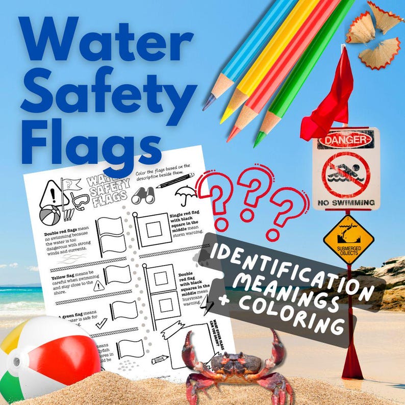 Water Safety Flags - Meanings & Coloring - Etsy