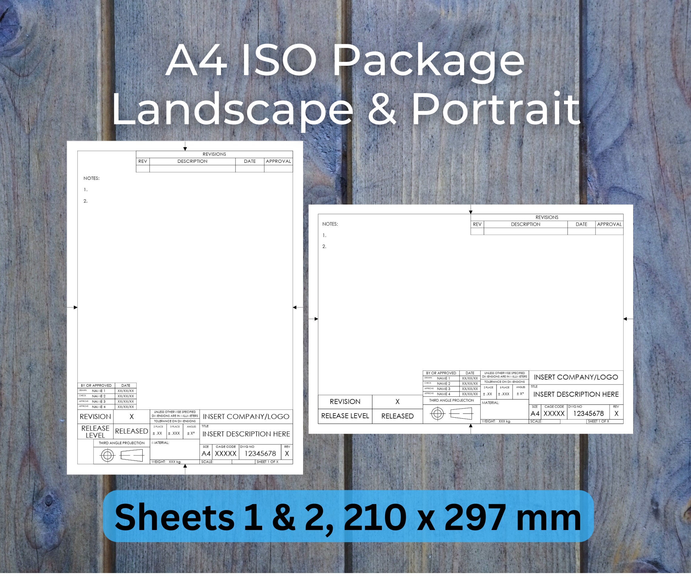 Visio Package Deal, ISO A4 Size Engineering Drafting, Drawing ...