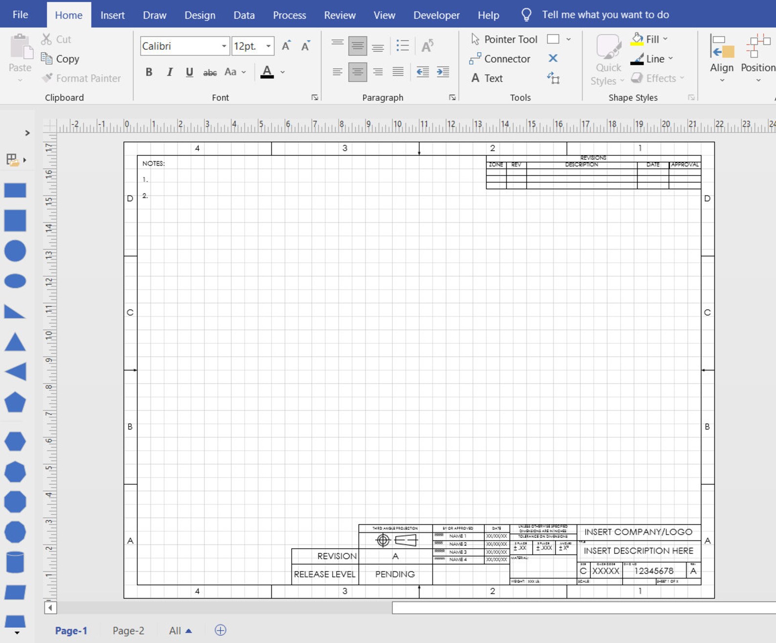 Visio Format Engineering Drafting, Drawing, Schematic or Blueprint ...