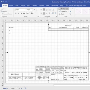 Visio Package Deal, ISO A4 Size Engineering Drafting, Drawing ...