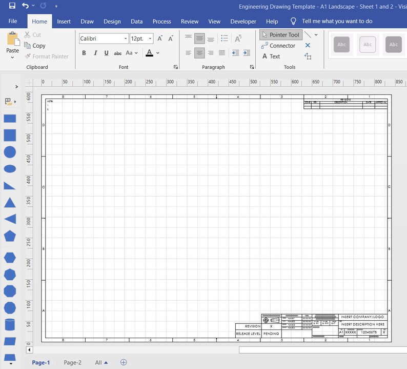 Visio Format Engineering Drafting, Drawing, Schematic or Blueprint ...