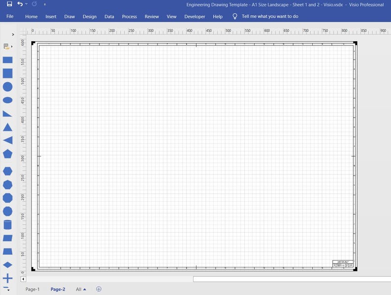 ISO A1 Size Visio Format Drafting Title Block Template, ISO 5457/7200 ...
