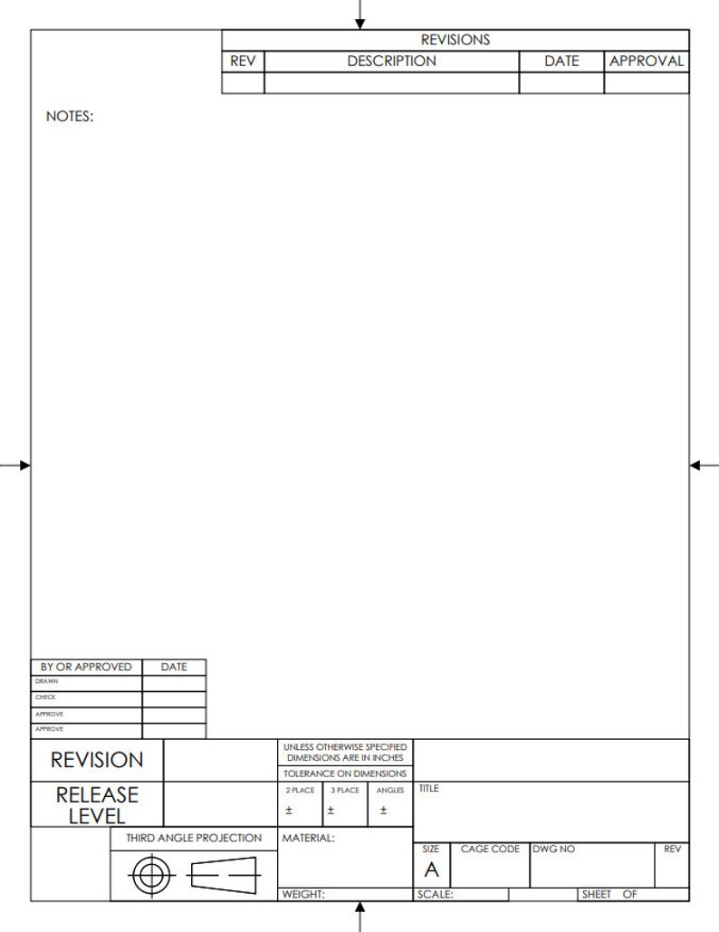 Printable Engineering Drafting, Drawing, Schematic or Blueprint ...