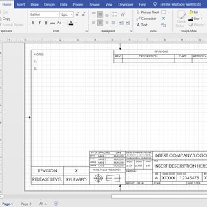 Visio Package Deal, ASME Y14 Format, ANSI A B C D E Size Engineering ...